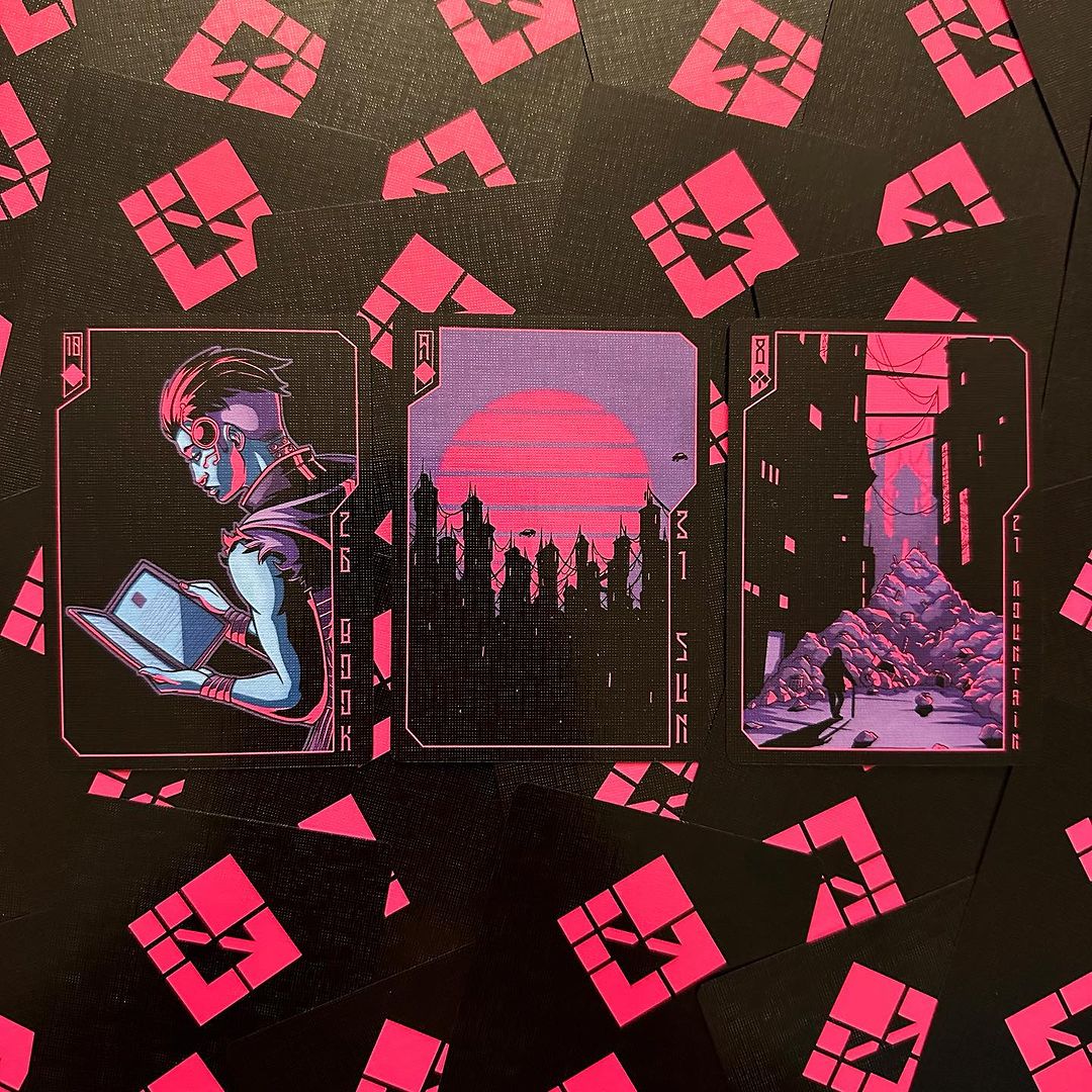Bộ Bài Neon Moon Lenormand - Bài Tiên Tri Phong Cách Cyberpunk